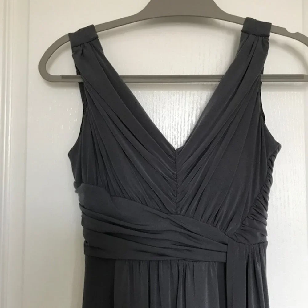 Dresses | Stunning Grey Cocktail Dress With Draped Back | Poshmark